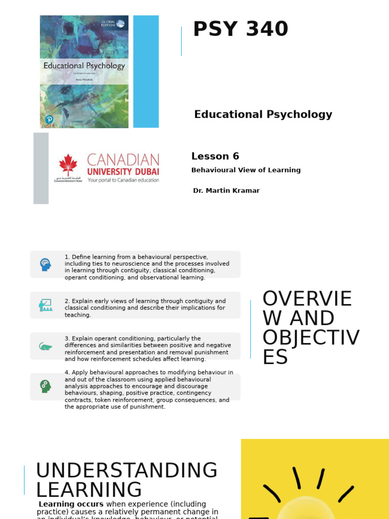 PSY 340 - Lesson 6 - Behavioral Views | PDF | Classical Conditioning | Reinforcement