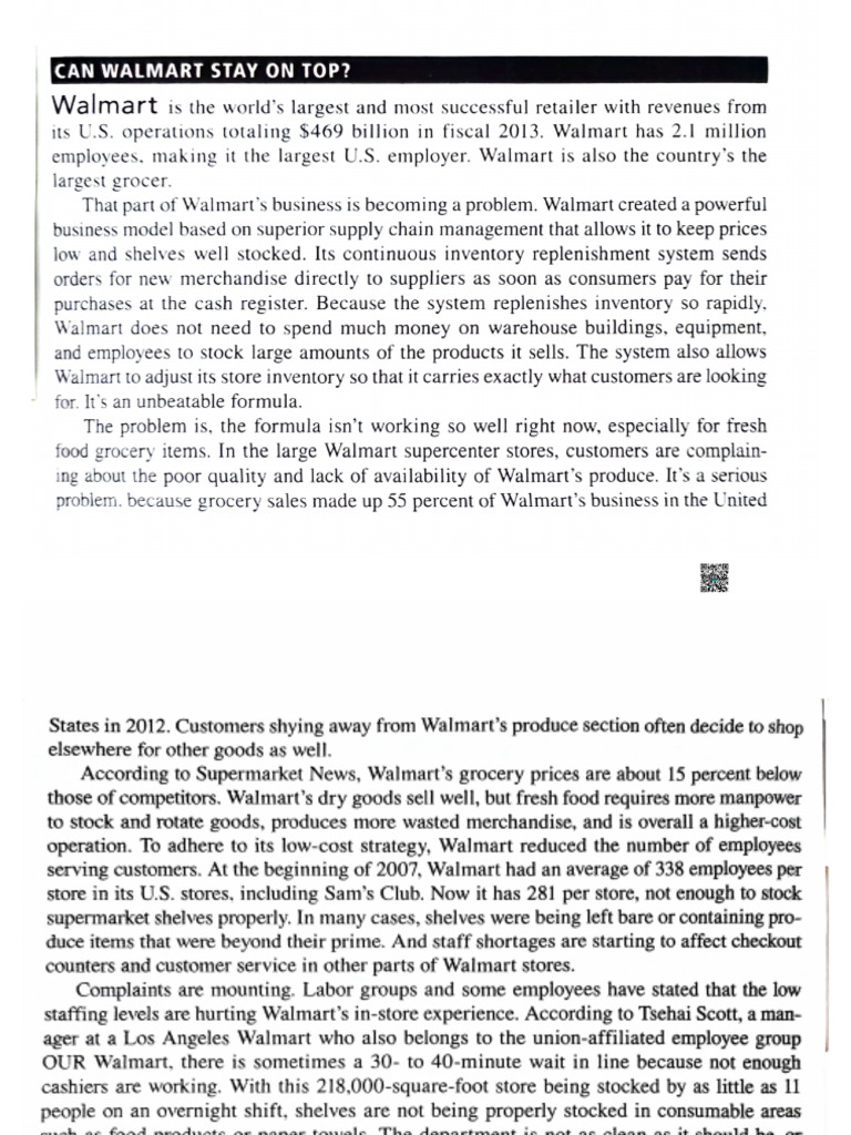 Ch03-Case Study-Can Walmart Stay On Top | PDF