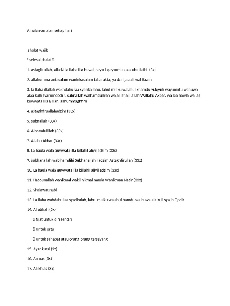 Amalan Amalan | PDF