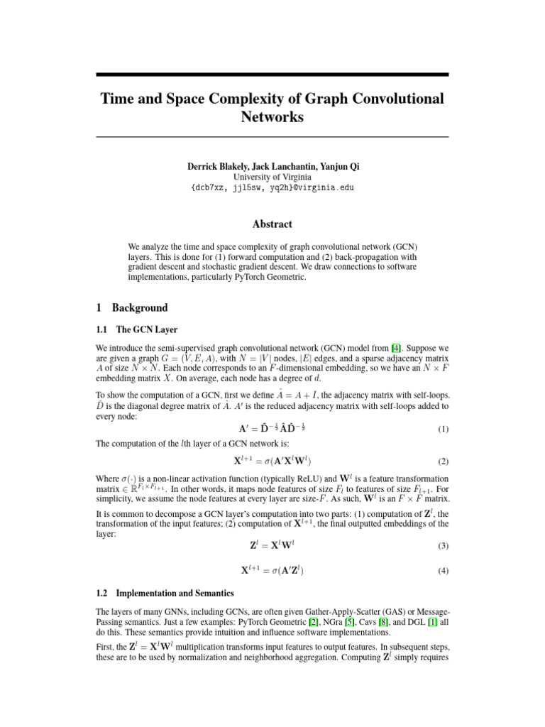 Derrick 201906 GCN Complexityanalysis-Writeup | PDF | Matrix (Mathematics) | Applied Mathematics