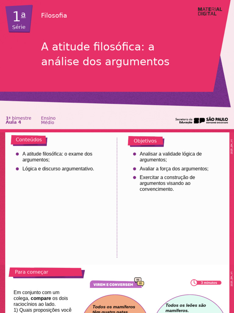 Análise da Atitude Filosófica e Argumentos | PDF | Argumento ...