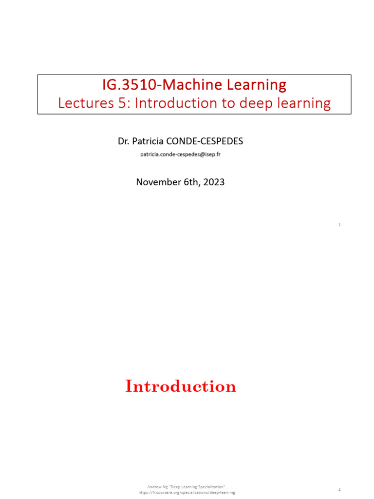 Lecture5 Introduction To NN | PDF | Deep Learning | Artificial Intelligence