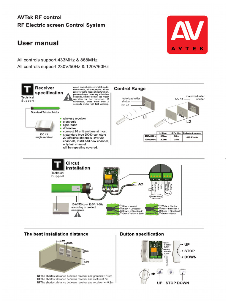 AVTek RF Control Manual | PDF