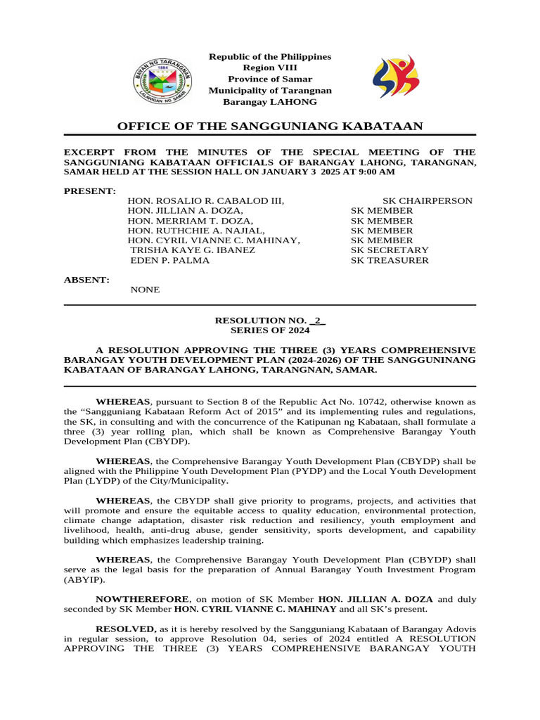 RESOLUTION-CBYDP-2024- | PDF