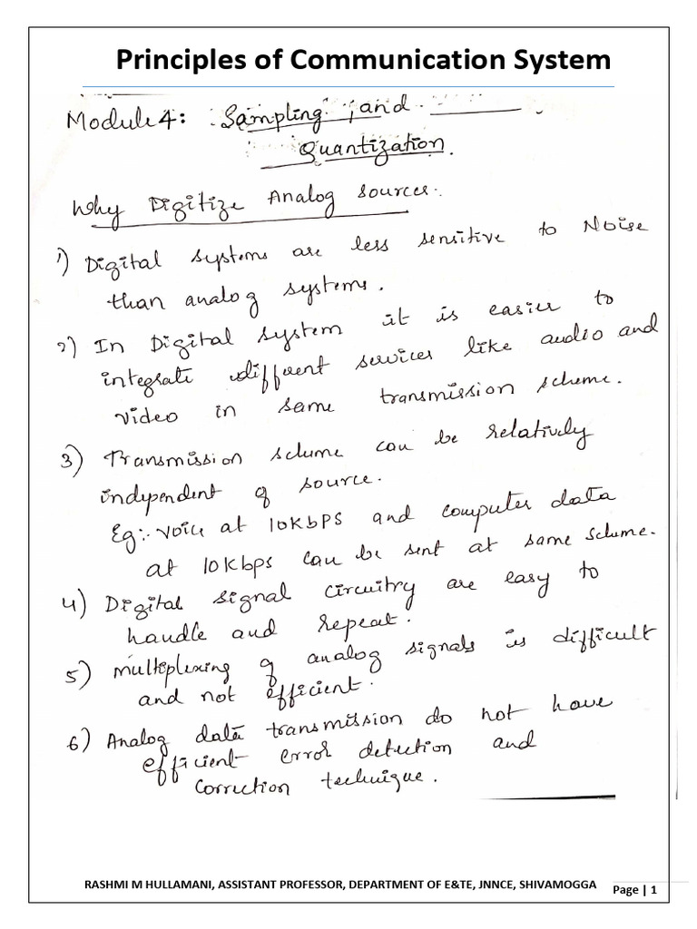 Module 4 - Digiatl Representation of Analog Signals | PDF | Communications System | Digital Signal