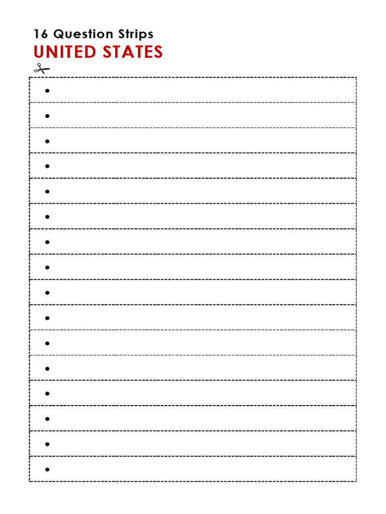 16 Question Strips UNITED STATES | PDF | Learning