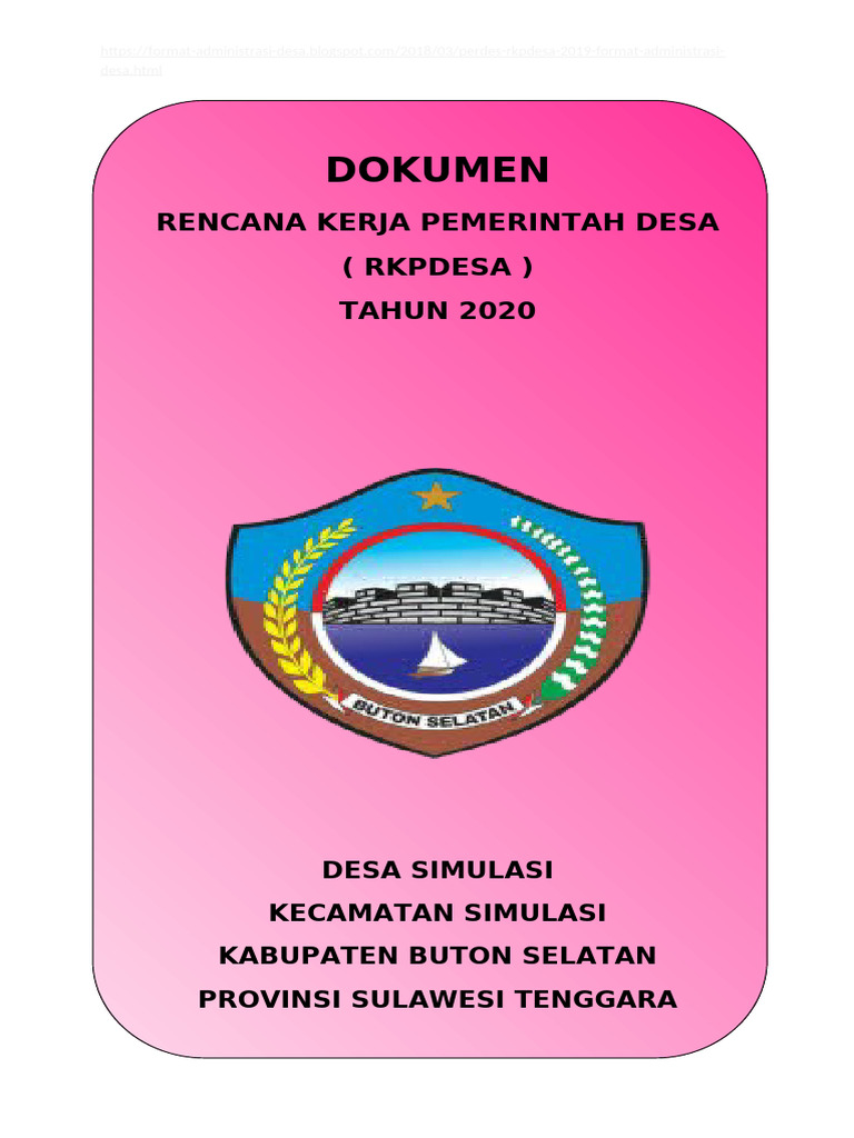 Dokumen: Rencana Kerja Pemerintah Desa (Rkpdesa) TAHUN 2020 | PDF