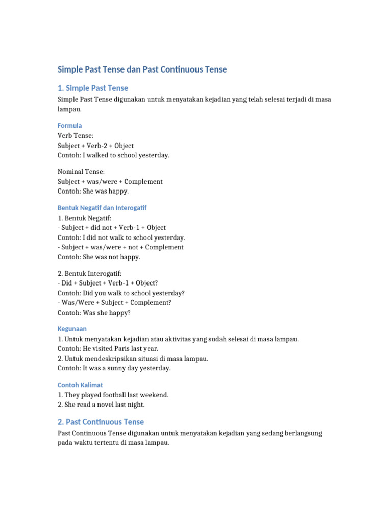 Simple_Past_and_Past_Continuous_Tense_Updated | PDF