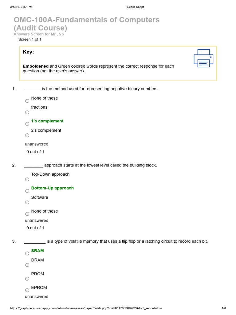 OMC 100A Fundamentals of Computers | PDF | Computer Data Storage | Input/Output