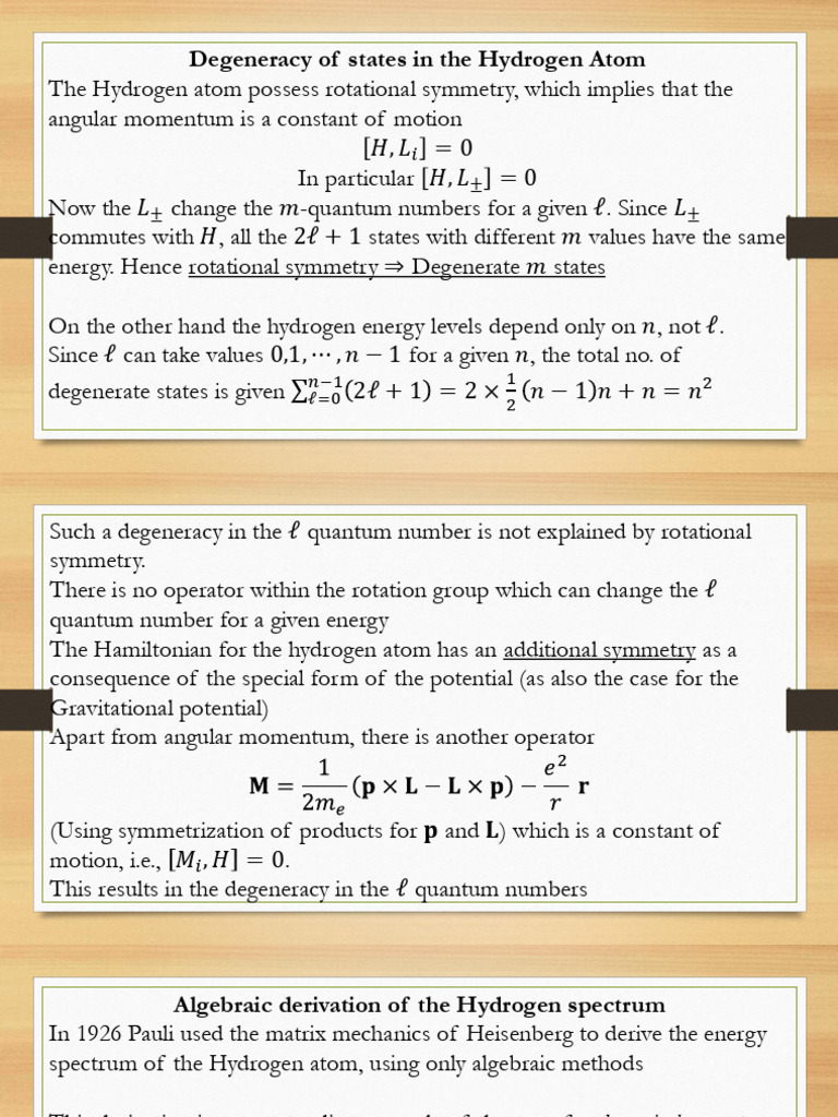 Algebraic Derivation of The Hydrogen Spectrum | PDF | Hamiltonian ...