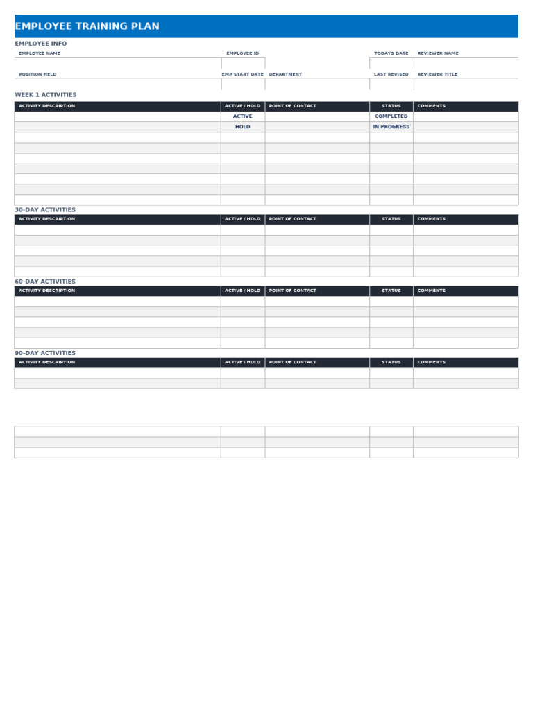 Employee Training Plan Template | PDF