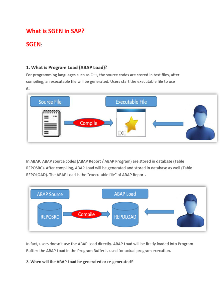Understanding SGEN in SAP ABAP | PDF