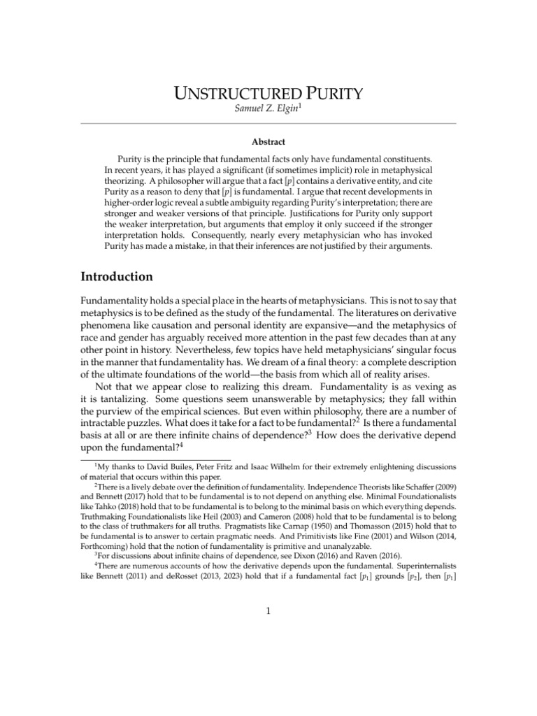 Unstructured-purity | PDF | Metaphysics | First Order Logic