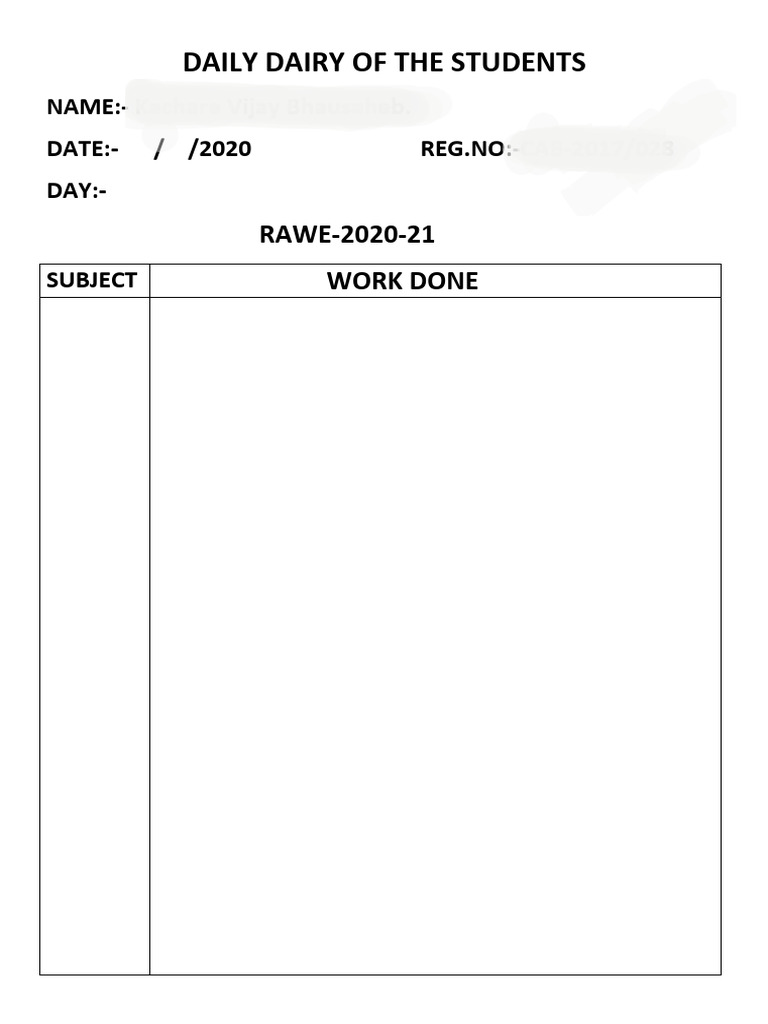 Daily Dairy | PDF