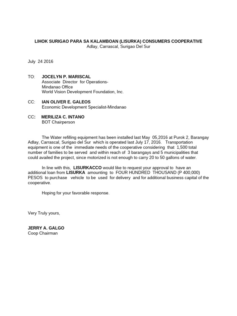 coop letter request | PDF