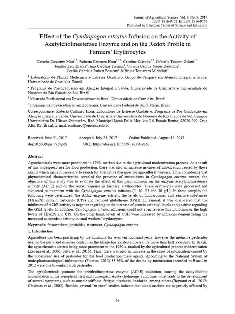 Effect of The Cymbopogon Citratus Infusi | PDF | Antioxidant | Glutathione