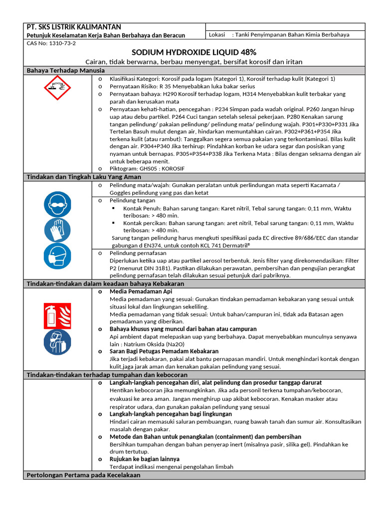 1310-73-2 - SDS - NaOH 48 | PDF