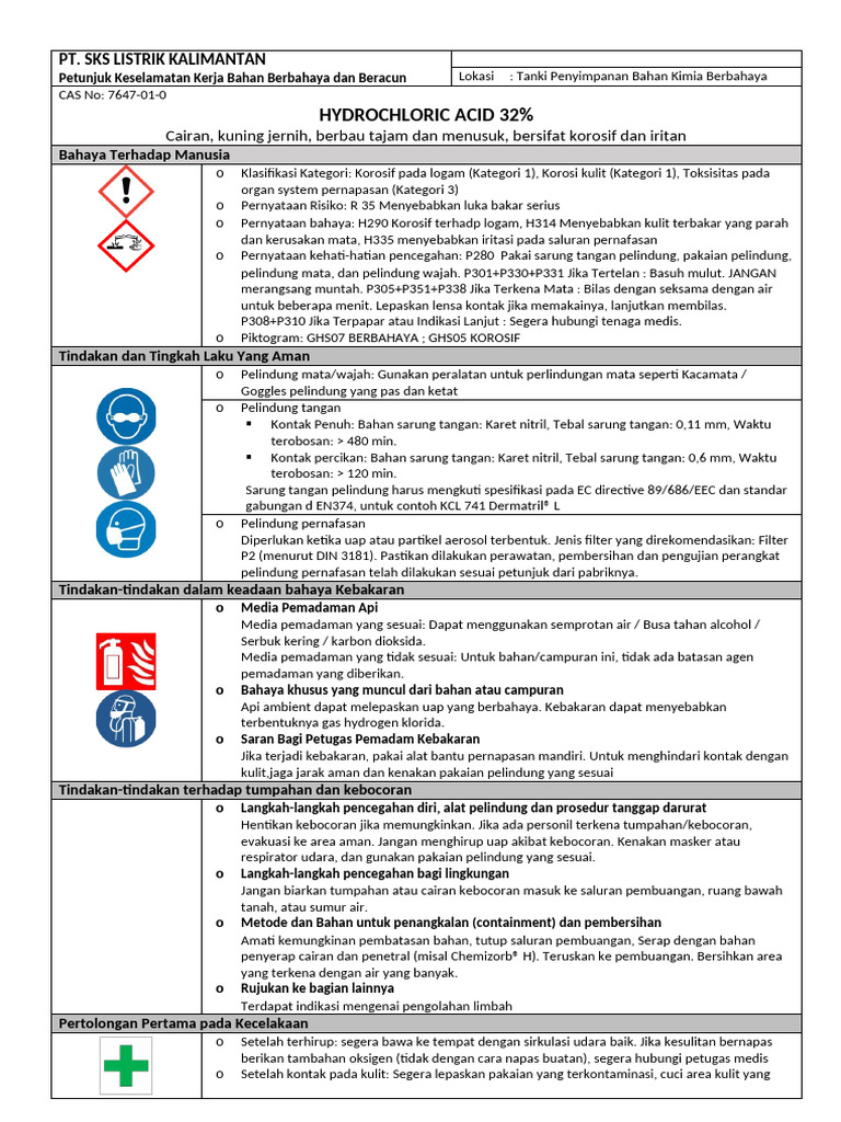 7647-01-0 - SDS - HCL 32 | PDF