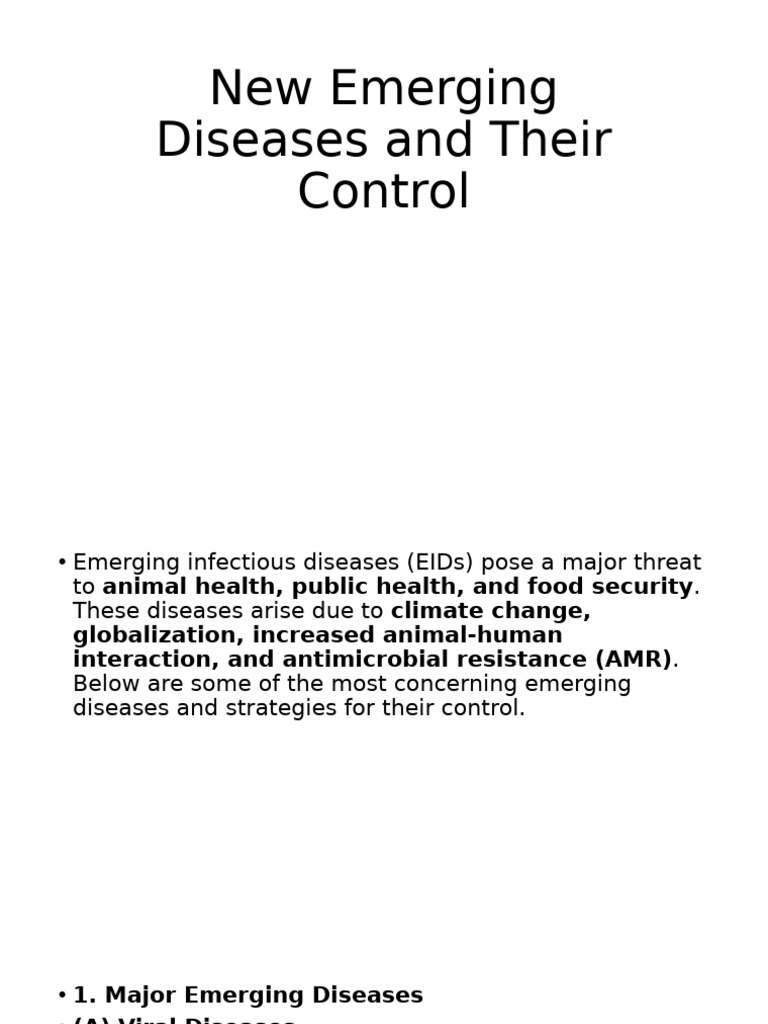 New Emerging Diseases and Their Control | PDF