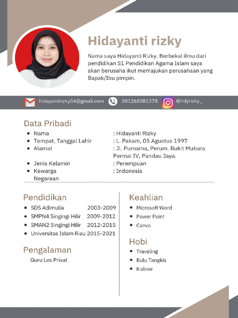 Curriculum Vitae Hidayanti Rizky | PDF