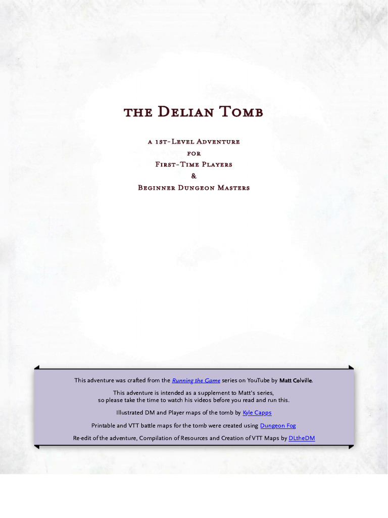 THE DELIAN TOMB (Recreation) - The Homebrewery | PDF
