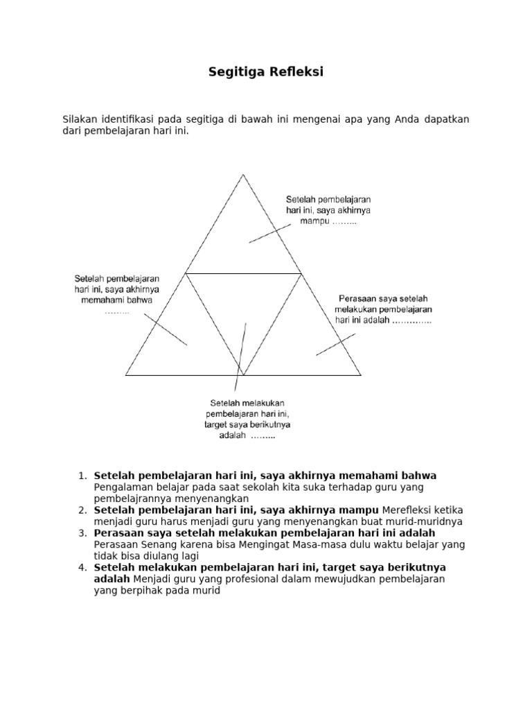 Refleksi Model Segitiga | PDF