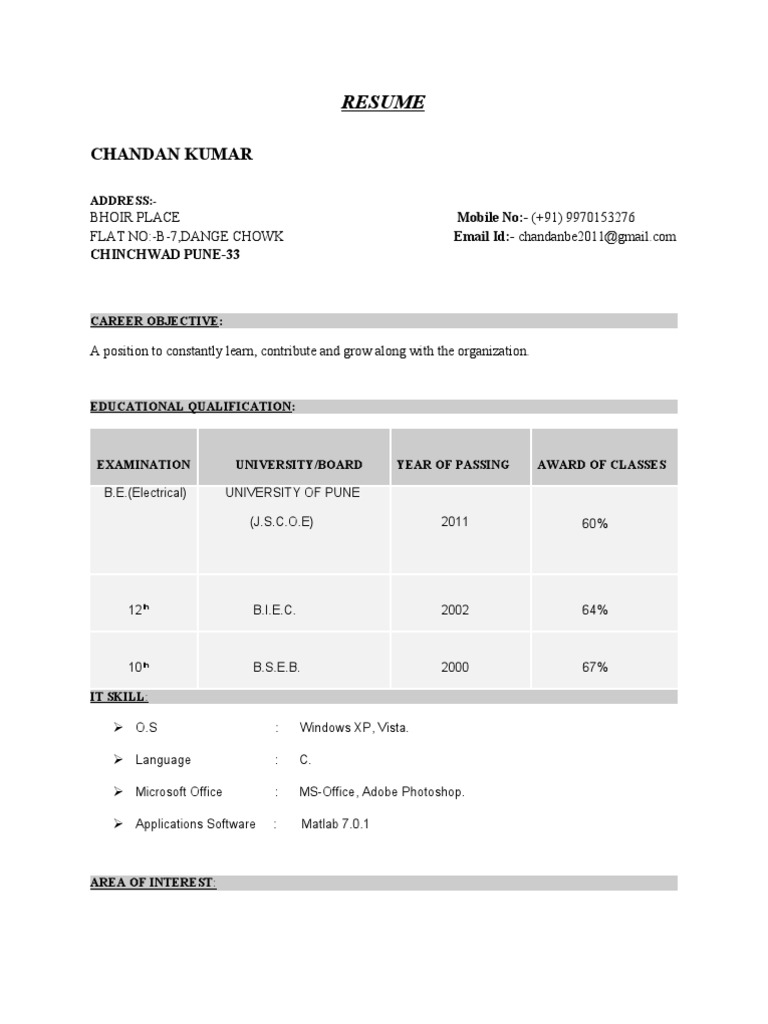 Chandan Kumar's Resume Overview | PDF