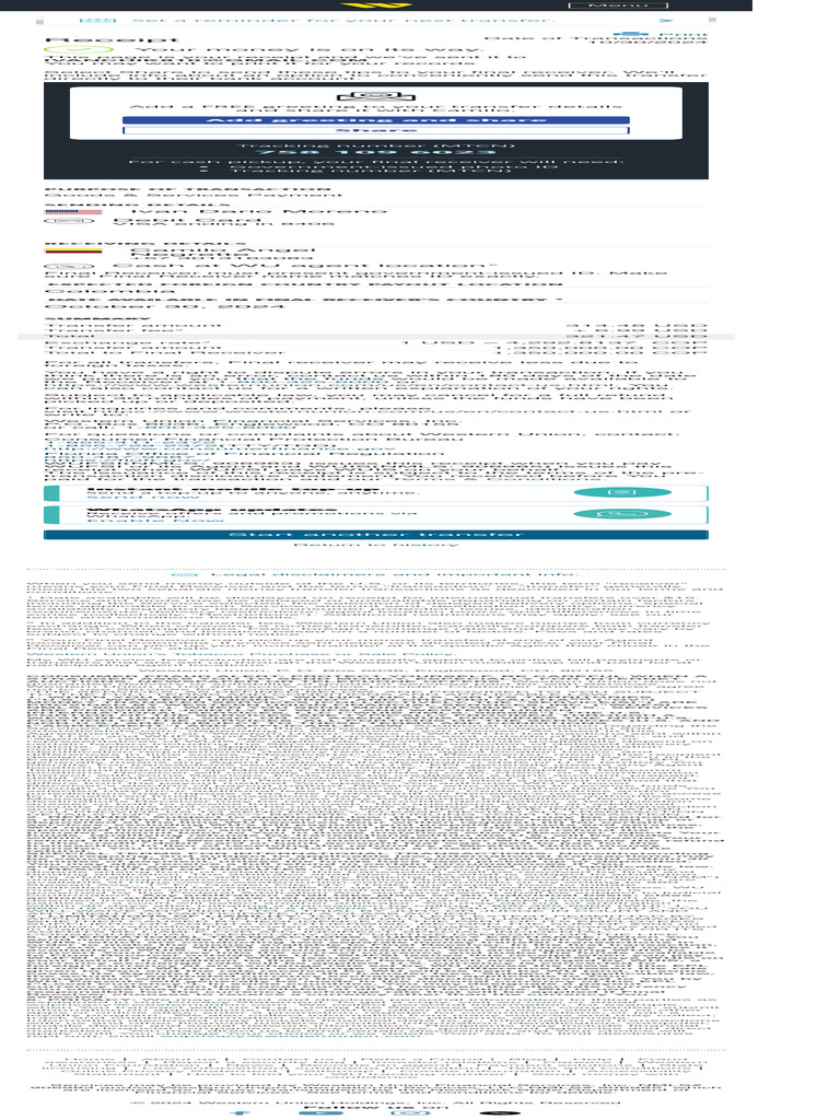 Receipt | PDF | Western Union | Credit Card