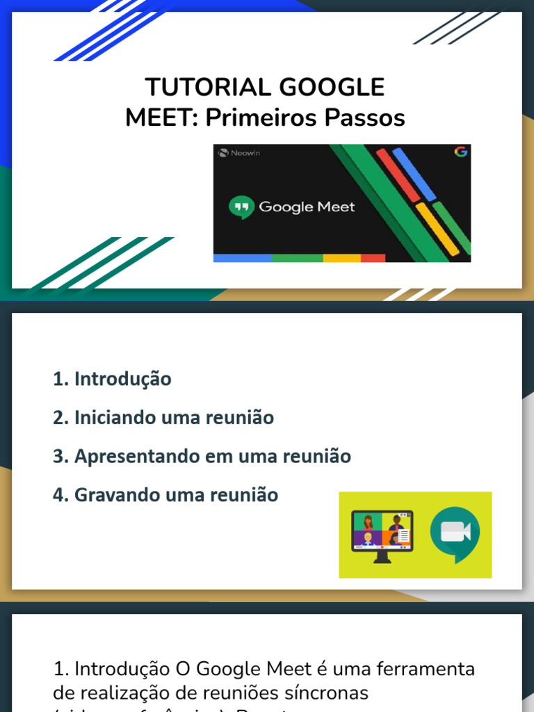 Tutorial de Google Meet | PDF | Aplicativo para celular | Internet