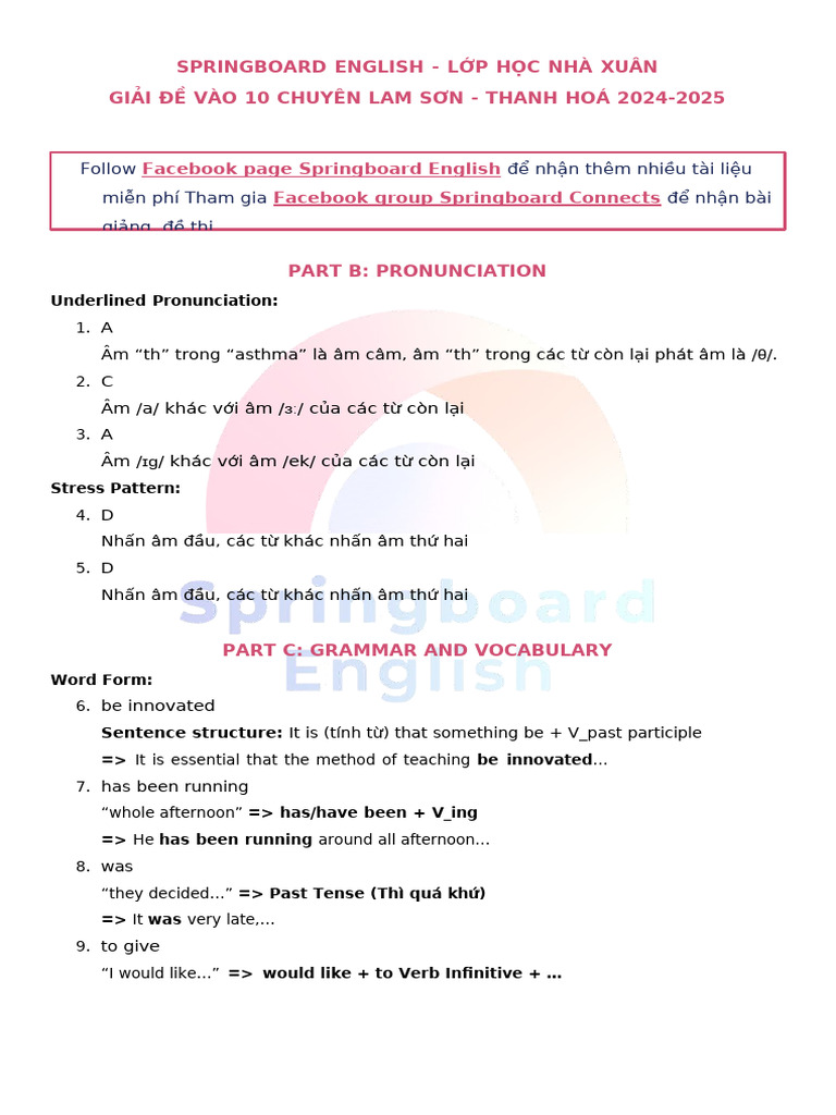 Springboard English | PDF