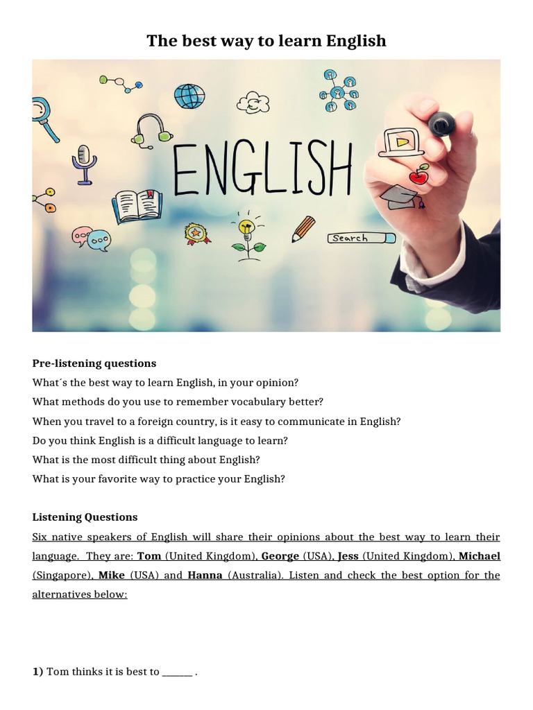 Best Methods to Learn English Effectively | PDF | English Language ...