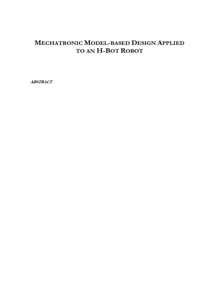 Mechatronic Model-Based Design Applied To An H-Bot Robot | PDF ...