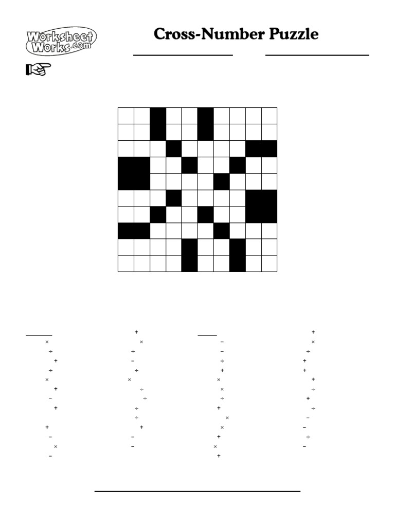 WorksheetWorks CrossNumber Puzzle 2 | PDF | Puzzles