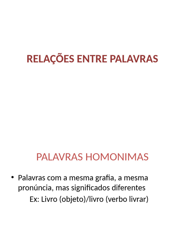 Relações Semânticas das Palavras | PDF
