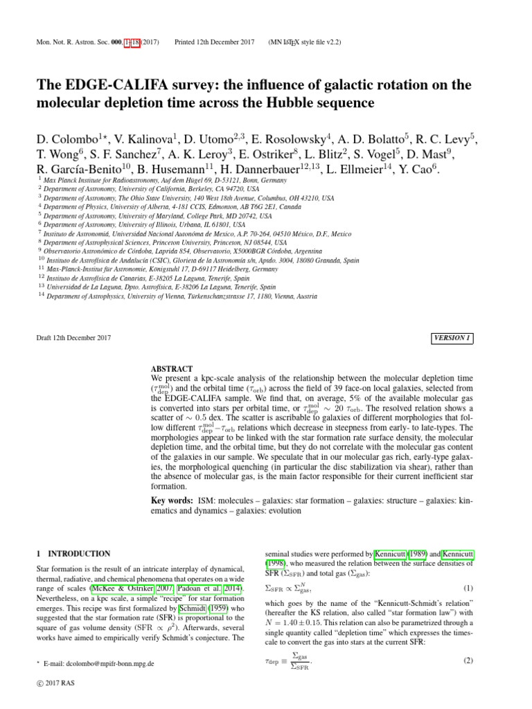 Colombo Et Al. - 2018 - The EDGE-CALIFA Survey The Influence of ...