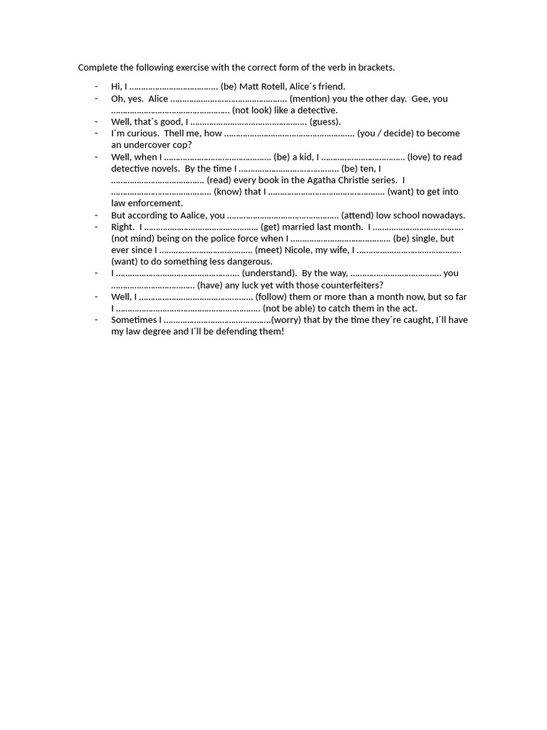Mixed Verb Tenses Exc | PDF