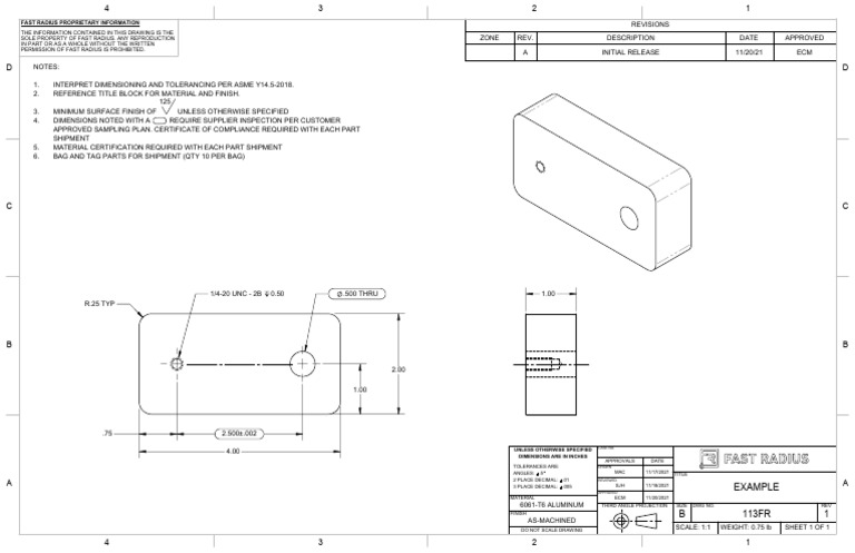 Sample Engineering Drawing | PDF