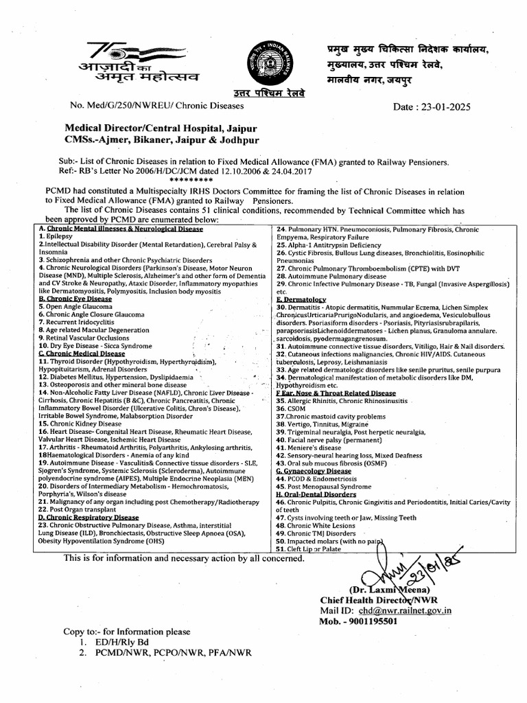 Chronic Diseases List for Railway Pensioners | PDF | Psoriasis ...