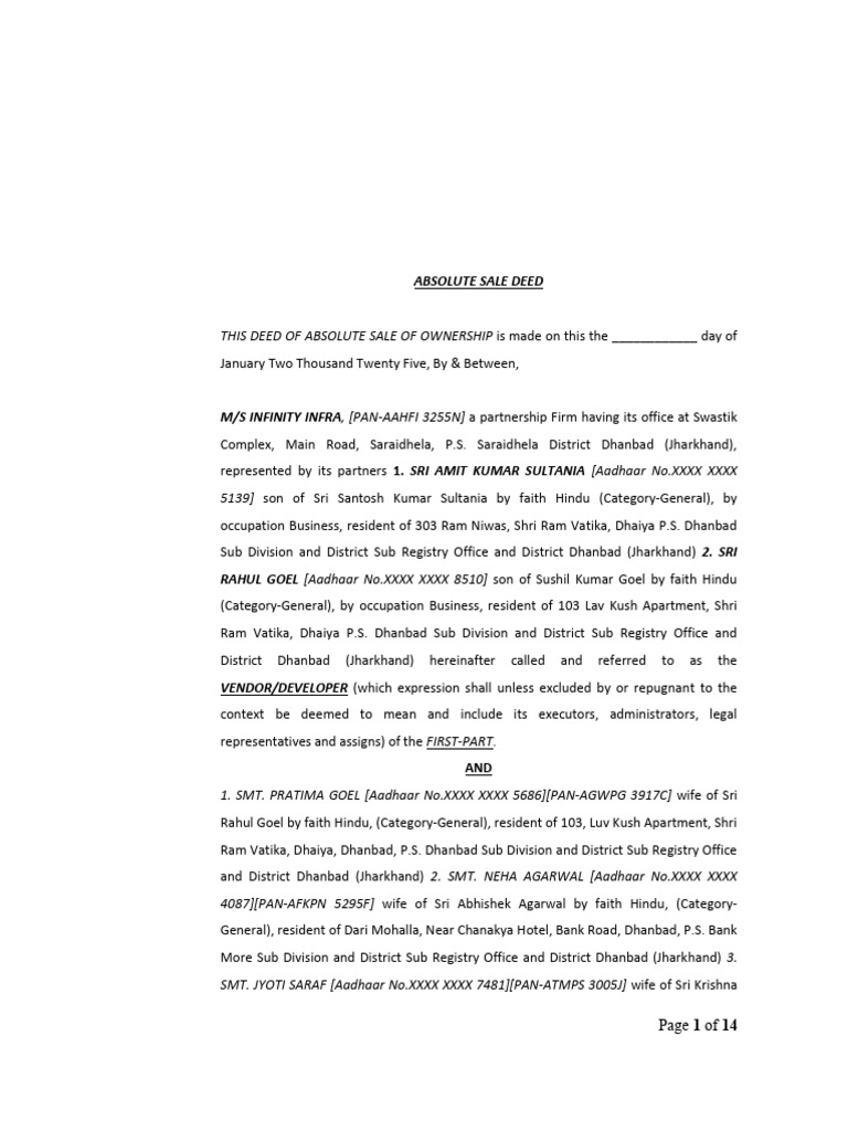 Manju Deed | PDF | Taxes | Covenant (Law)