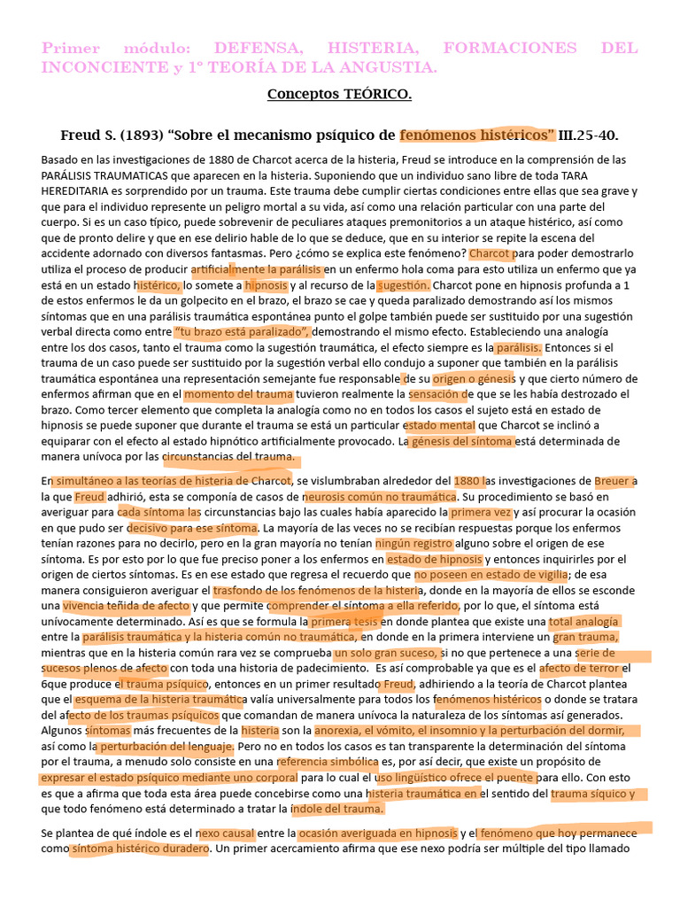 CONCEPTOS DE TEORICO (1) | PDF | Trauma psicólogico | Hipnosis