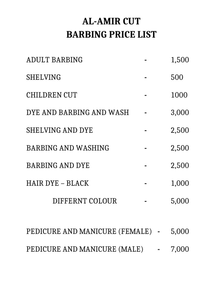Price List Al-Amir | PDF