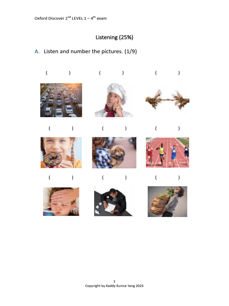 Oxford Discover 1 Unit 14-18 Exam | PDF