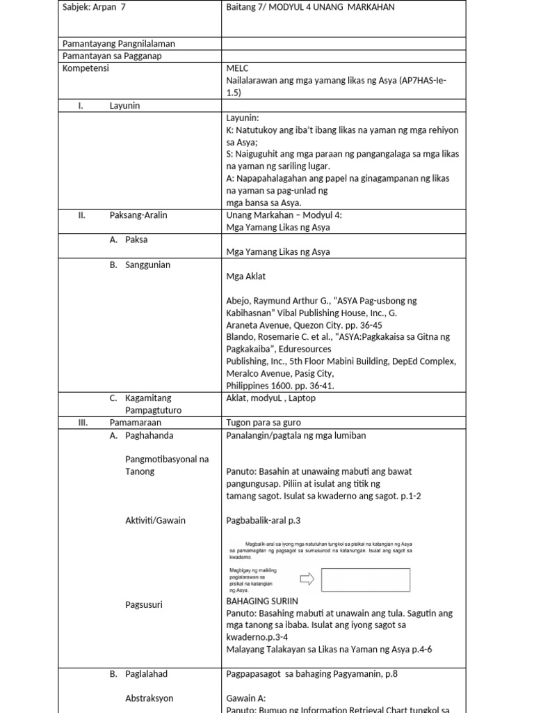 ARPAN 7 DLL Q1 MODYUL 4 | PDF
