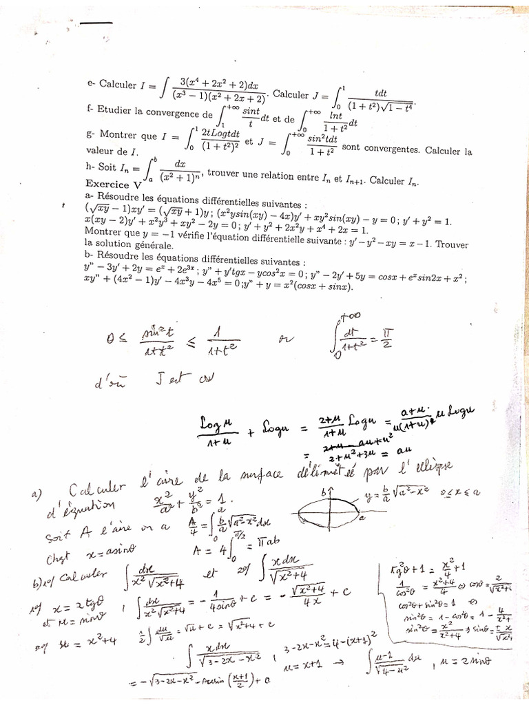 EXOS (Corrigés) INTÉGRALE | PDF