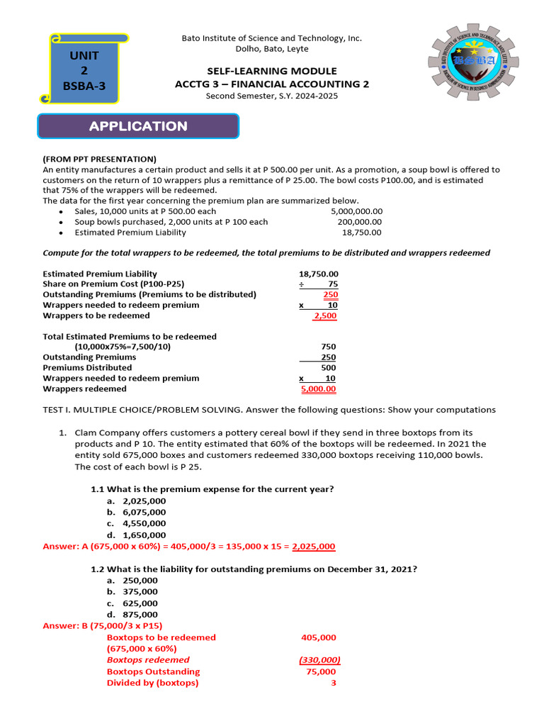 Module 2 Application Answers | PDF | Financial Services | Business