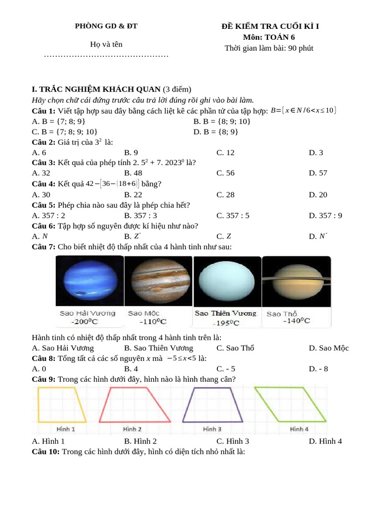 Đề CK1 3 - T6 | PDF
