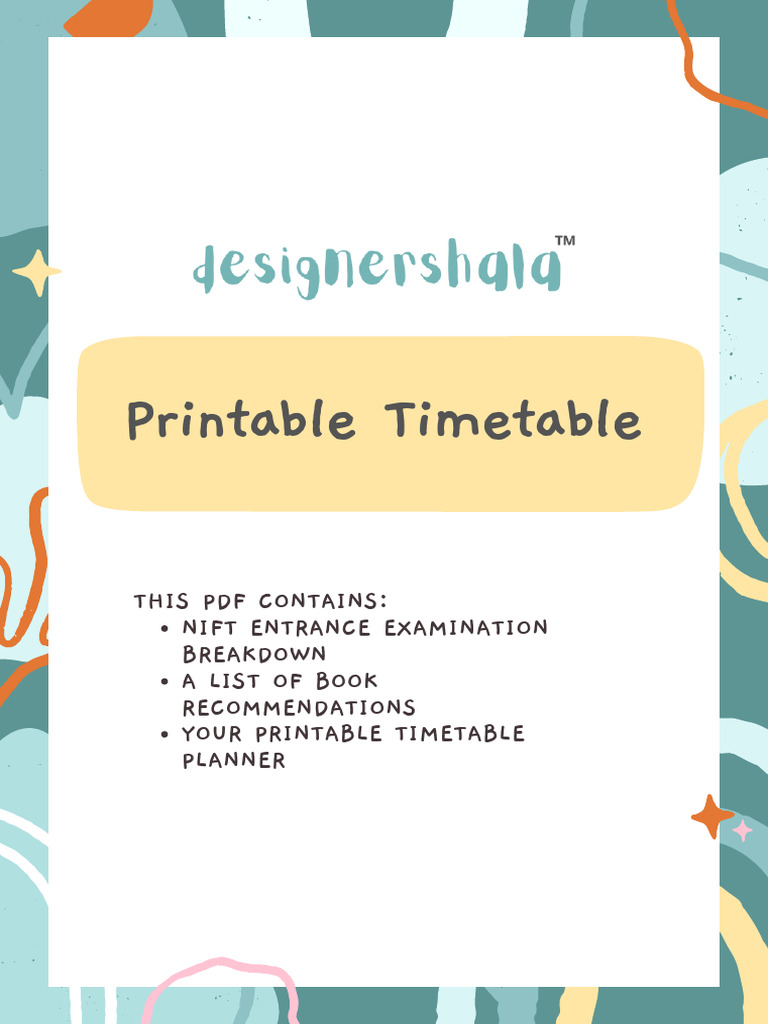 DCA Timetable Planner | PDF