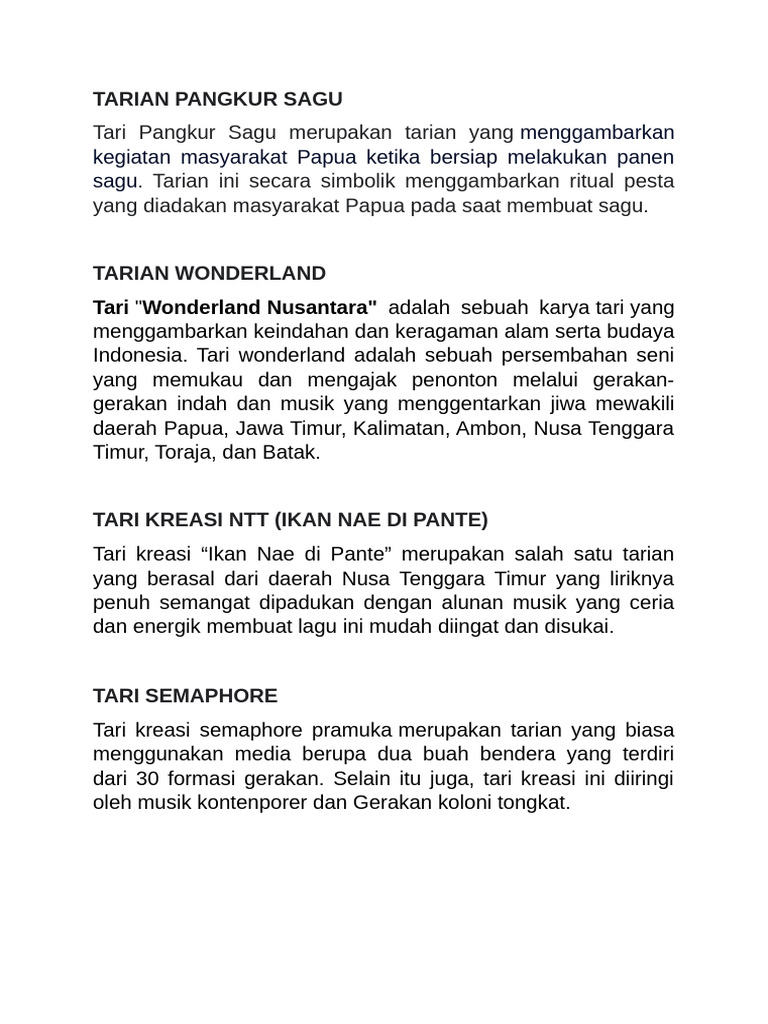 Tarian Pangkur Sagu: Ritual Panen Papua | PDF