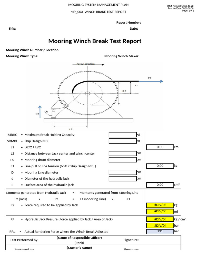 MP - 003 Winch Brake Test Report | PDF | Vehicles
