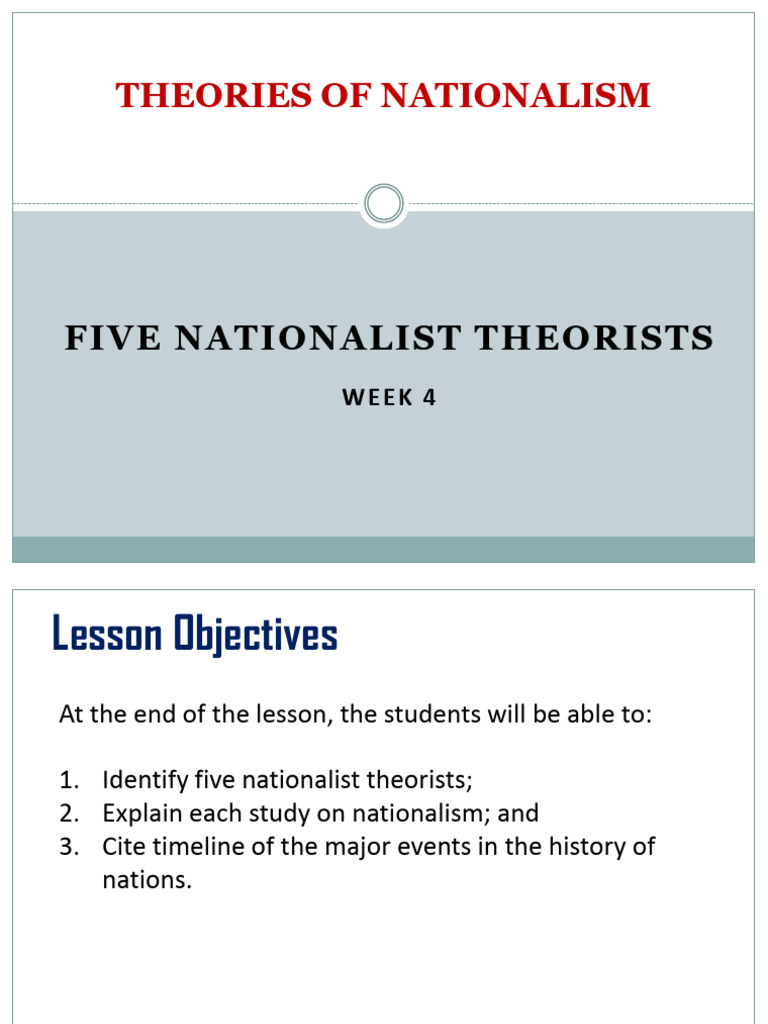 LESSON 1 WEEK 4 | PDF | Nationalism | Nation